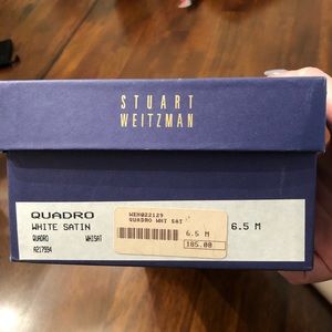 Stuart Weitzman | Shoes | Size 65 Stuart Weitzman White Satin Quadro ...
